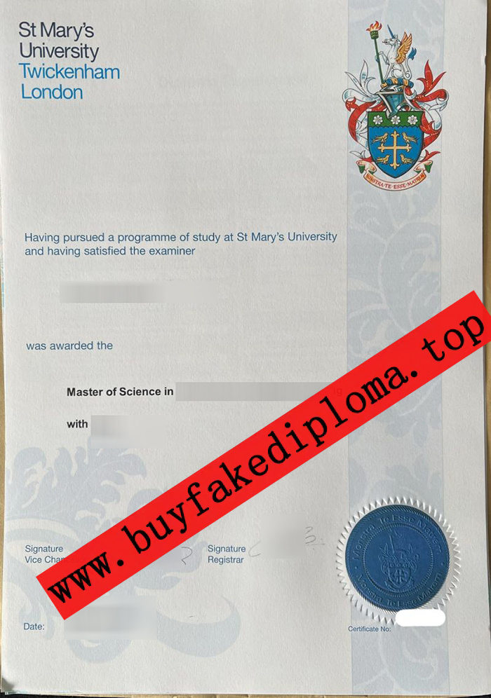 Buy a St Mary's University, Twickenham degree, 办理特威克纳姆圣玛丽大学学位证书