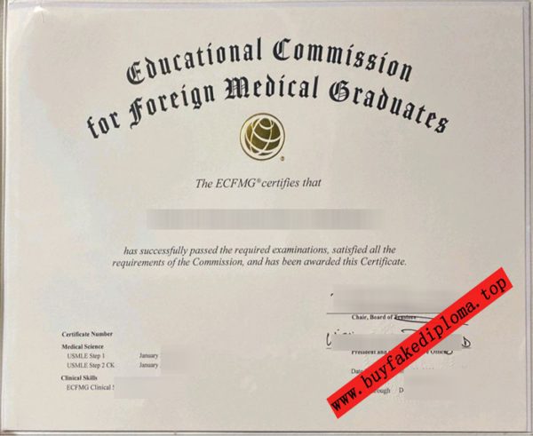 I want to buy an ECFMG certificate in the USA